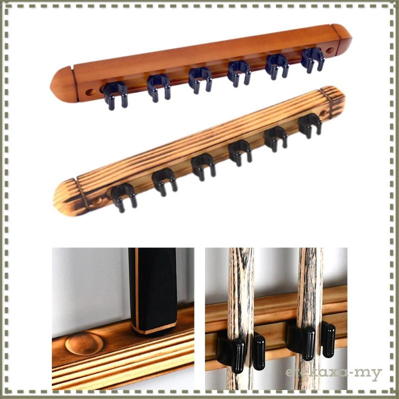[EtekaxaMY] 6 Place Pool Cue Holder for 6 Cues Sticks Storage Snooker ...