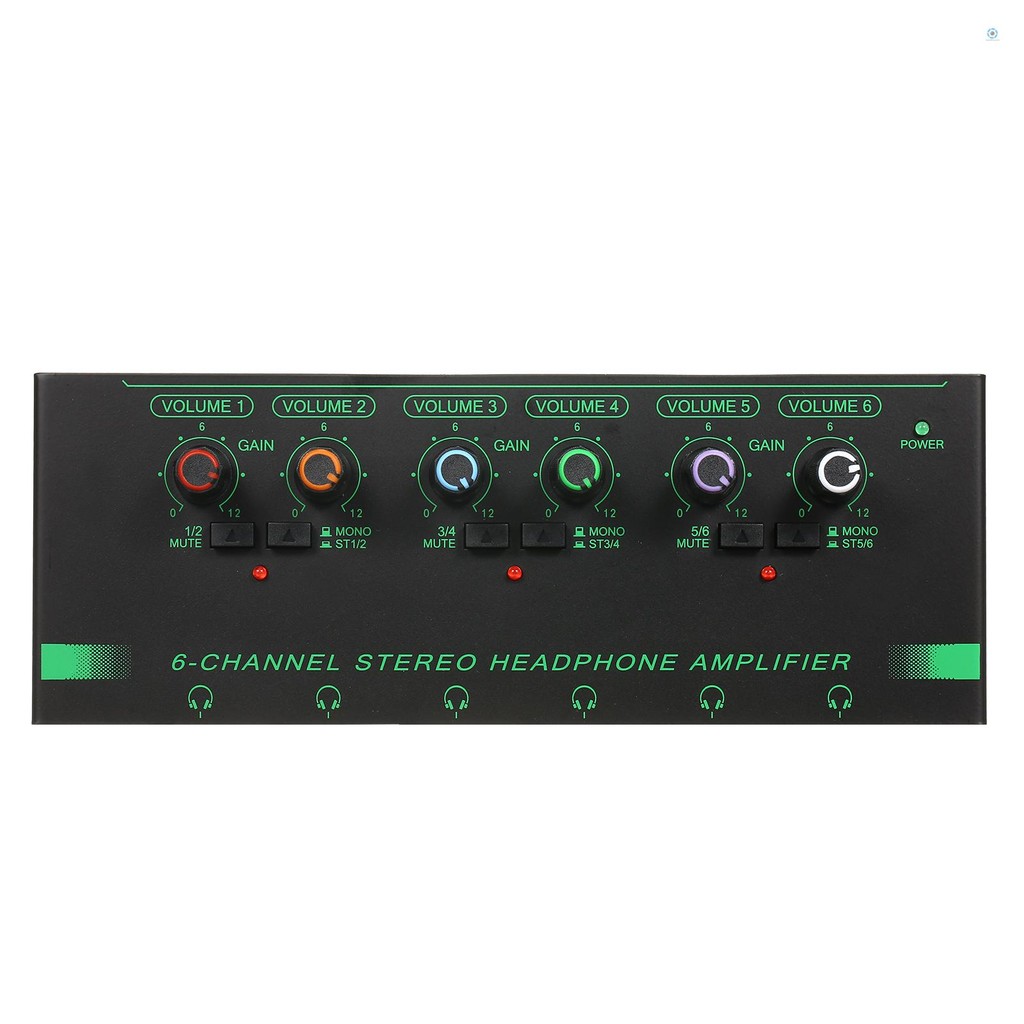 6-Channel Stereo Headphone Amplifier Compact 6 Channels Mini Audio ...