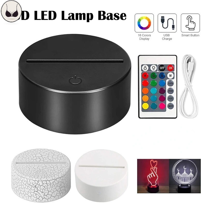 BP LED Lamp Base Night Light Holder LED 16 Colors +Remote Control Or 7 ...