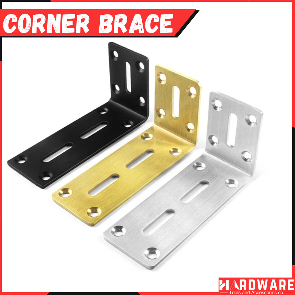 Stainless Steel Corner Brace Bracket 90 Degree Right Angle L shape Braces Brackets Hardware ...