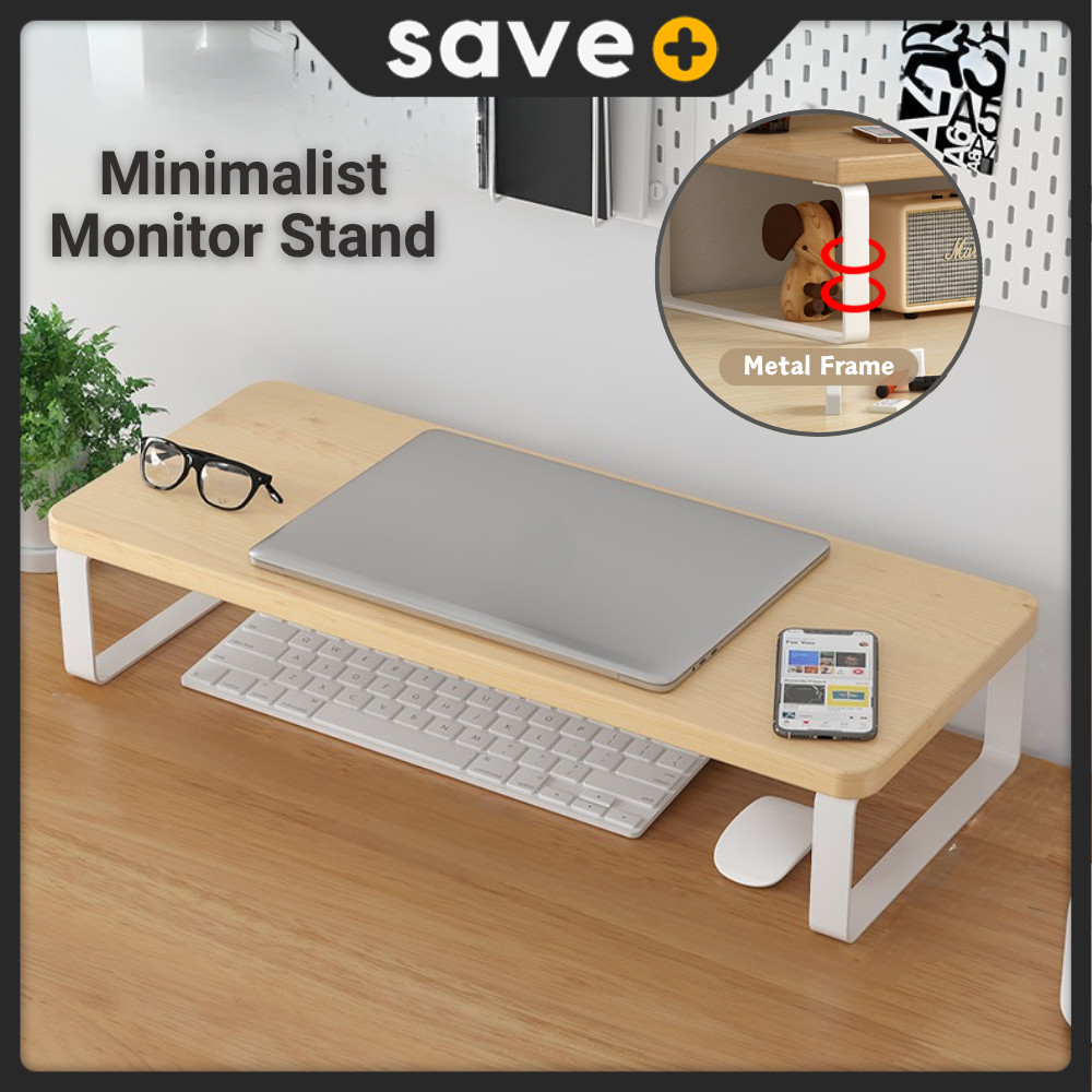SAVE Computer Monitor Stand Wooden Desktop PC Rack Table Organizer ...