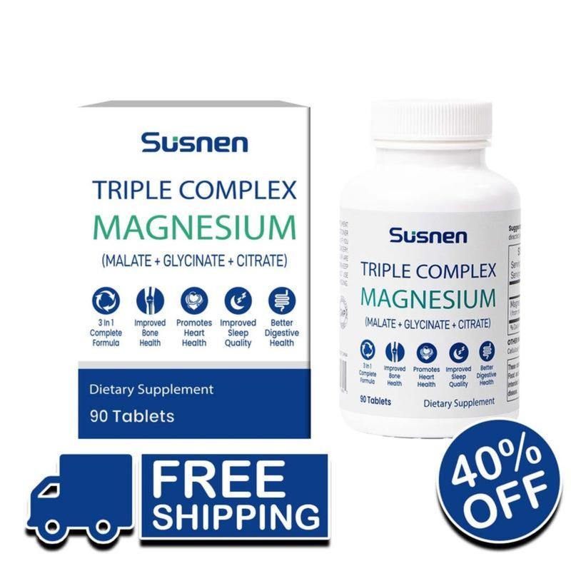 Triple Magnesium Complex Magnesium Glycinate, Malate, & Citrate for Muscles, Nerves, & Energy ...