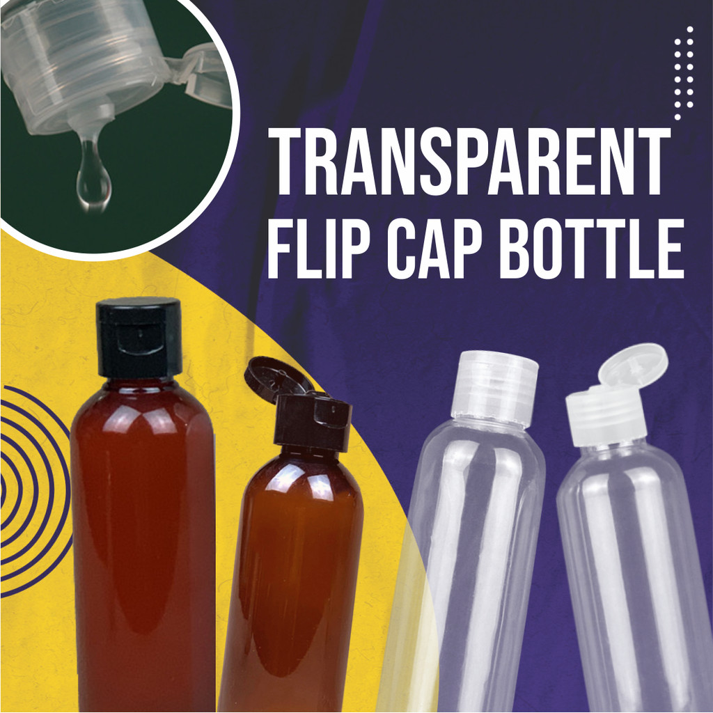 {BSU} Transparent Flip Cap Travel Bottle 50ml/100ml Refillable Empty ...