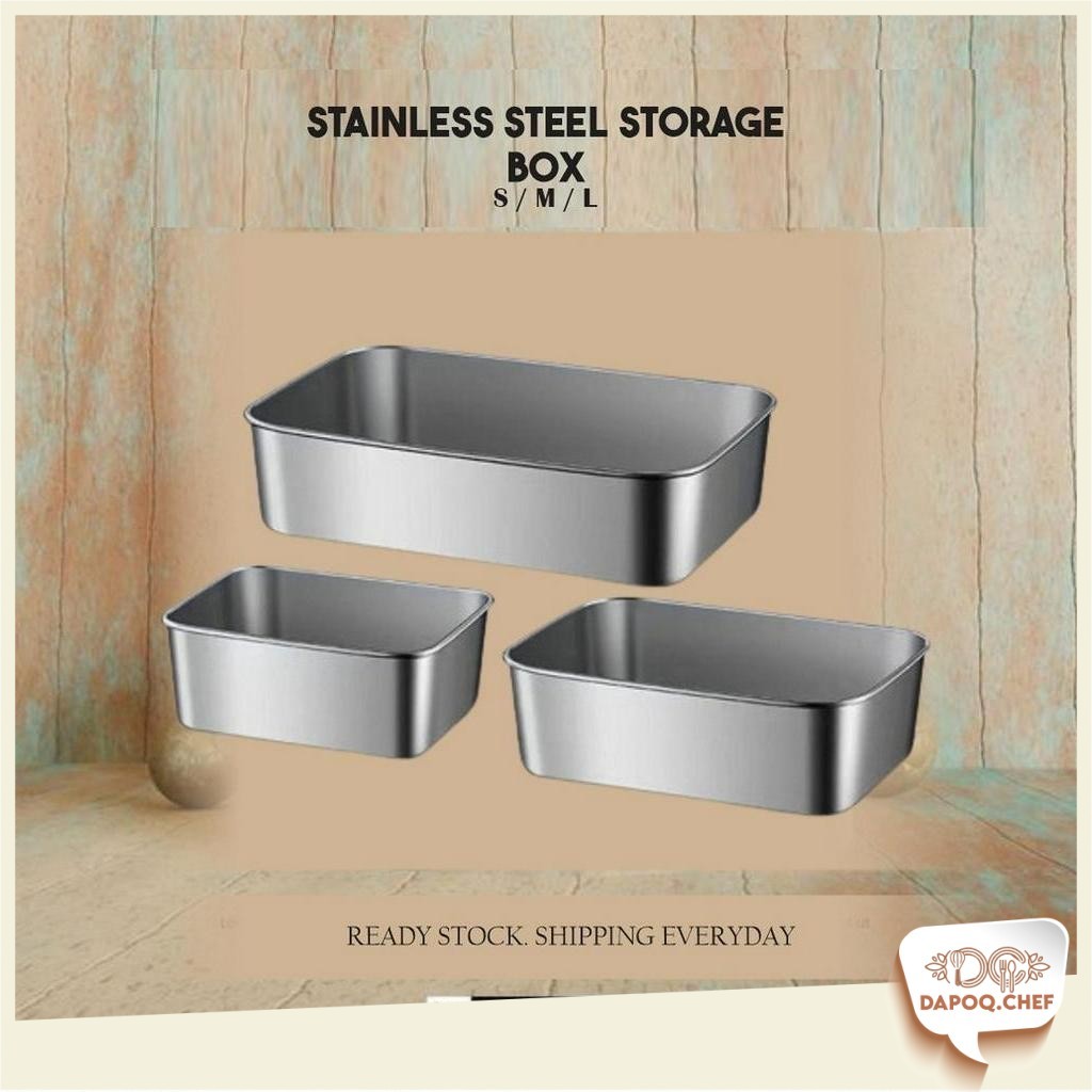 DC Stainless Steel Box With Lid Refrigerator Organizer Fresh-Keeping ...