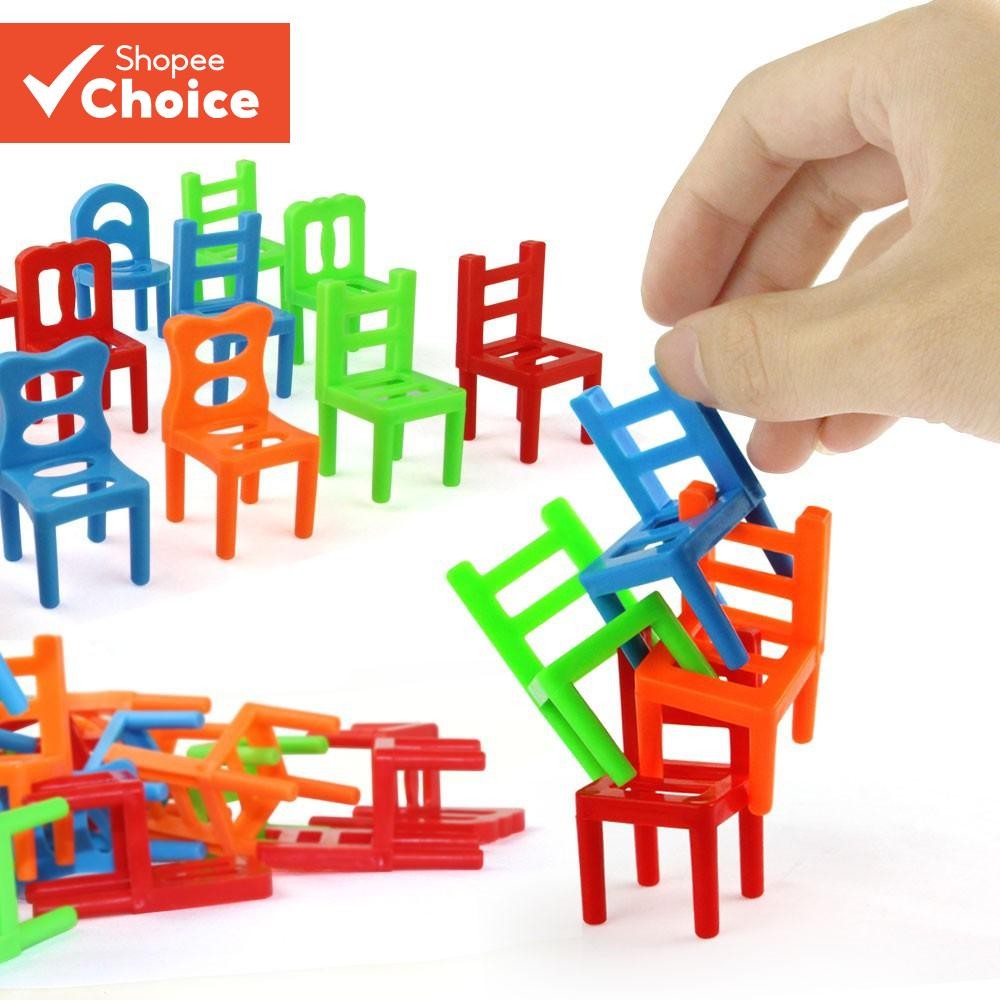 18Pcs/lot Mini Stacking Chairs Game Block Balance Toys Funny ...