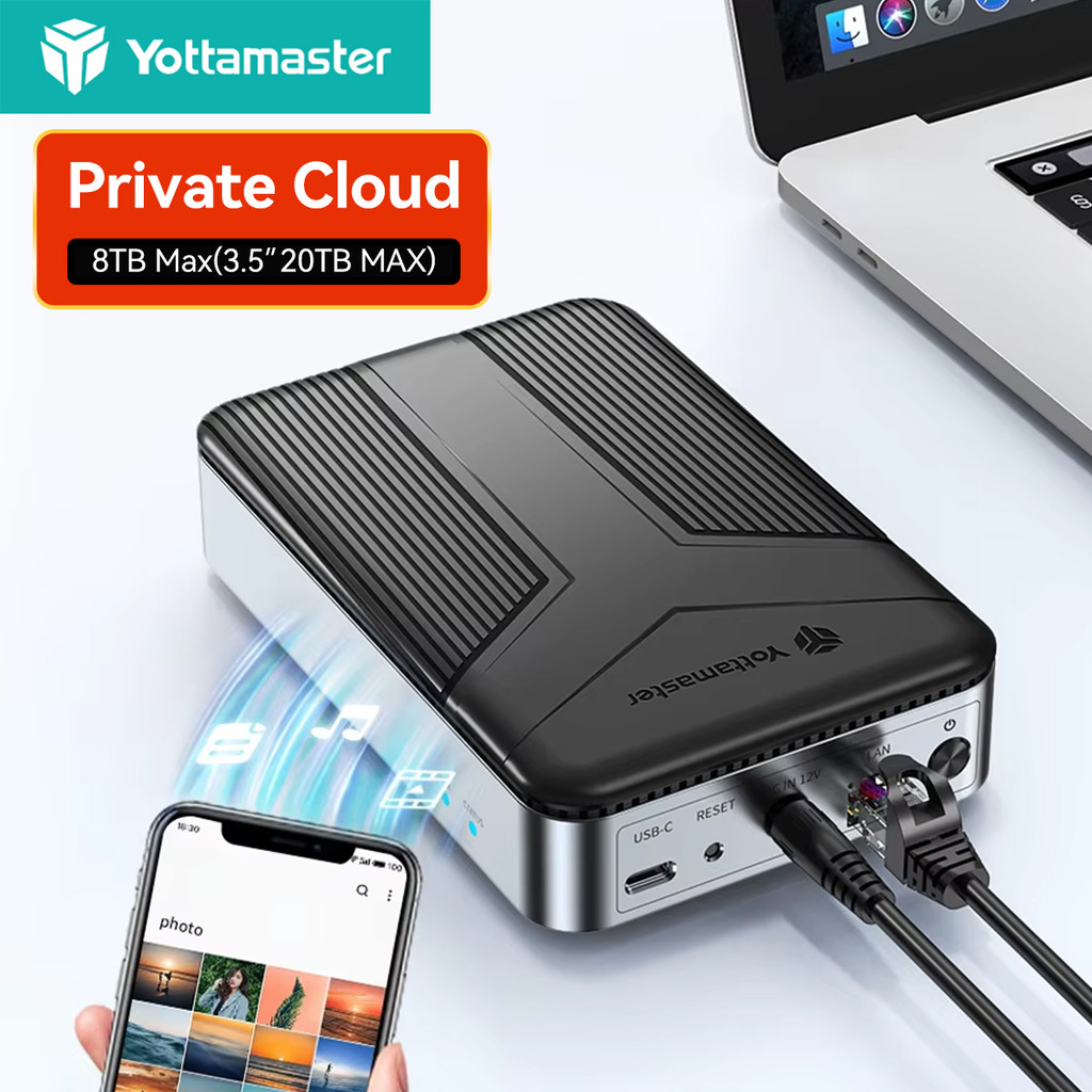 Yottamaster NAS Private Cloud Network 1Bay Hard Drive Enclosure HDD ...