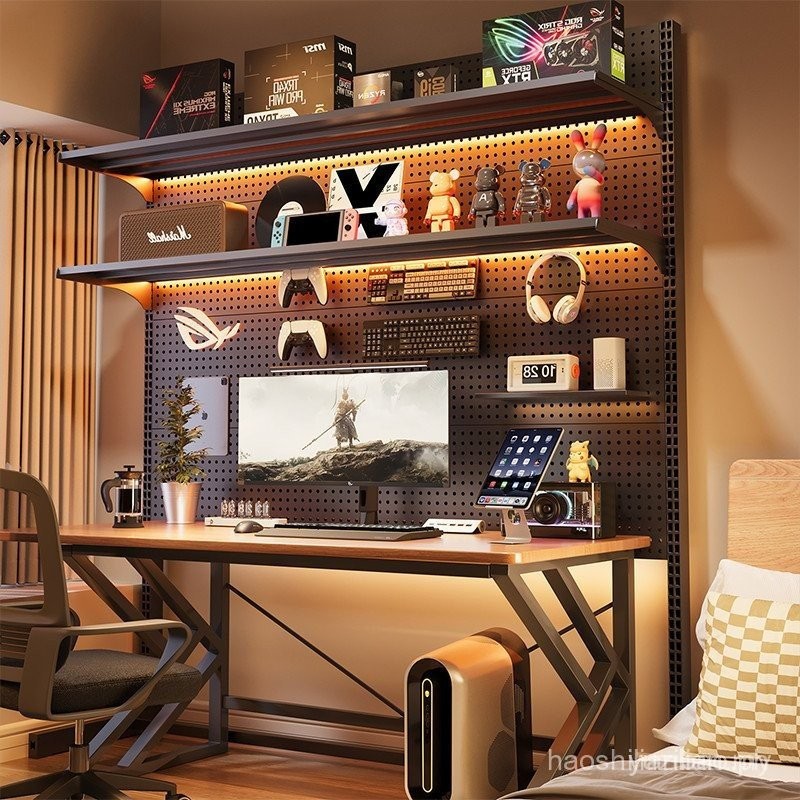 Vertical Pegboard Storage Rack Gaming Room Decoration Setup Floor Metal ...