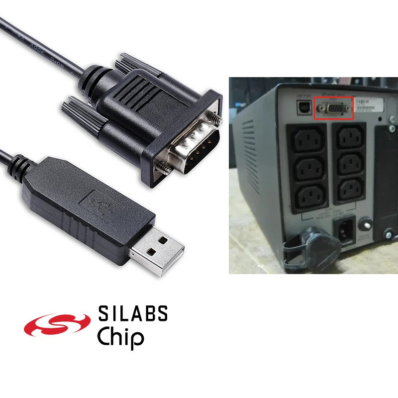 Kabel APC Smart UPS DB9 CP2102 USB RS232 Bersiri ke 9 Pin Kabel D-Sub ...