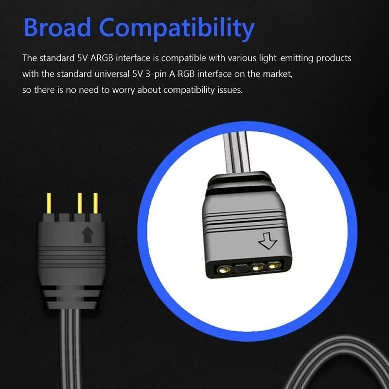 COOLMOON AR-1 RGB Controller Cable 5V 3 Pin to SATA AURA ARGB Mini ...