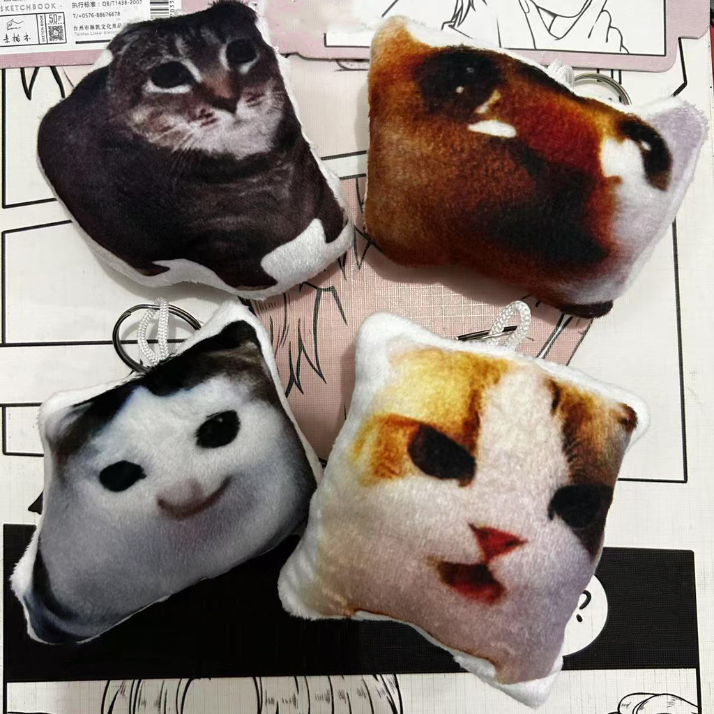 Cute Vocal Cat Meme Keychain Plush Oiiai Cat Pendant Funny Creative Huh ...