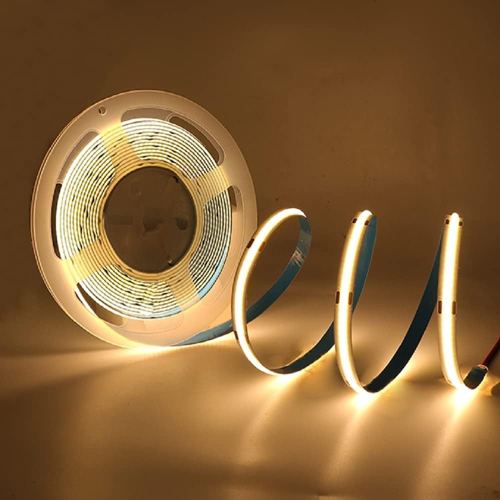 HEGEHE 1m COB LED Strip USB Power, Warm White Light Ribbon 5V DC, Self ...