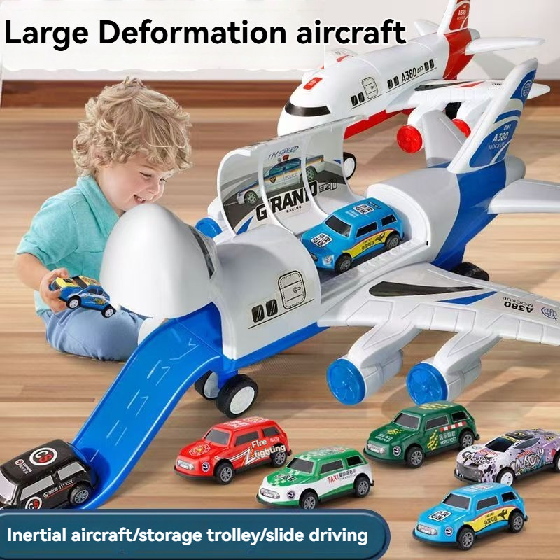Kids Toys Airbus A380 Multi-functional Aircraft Inertial Track Sliding ...