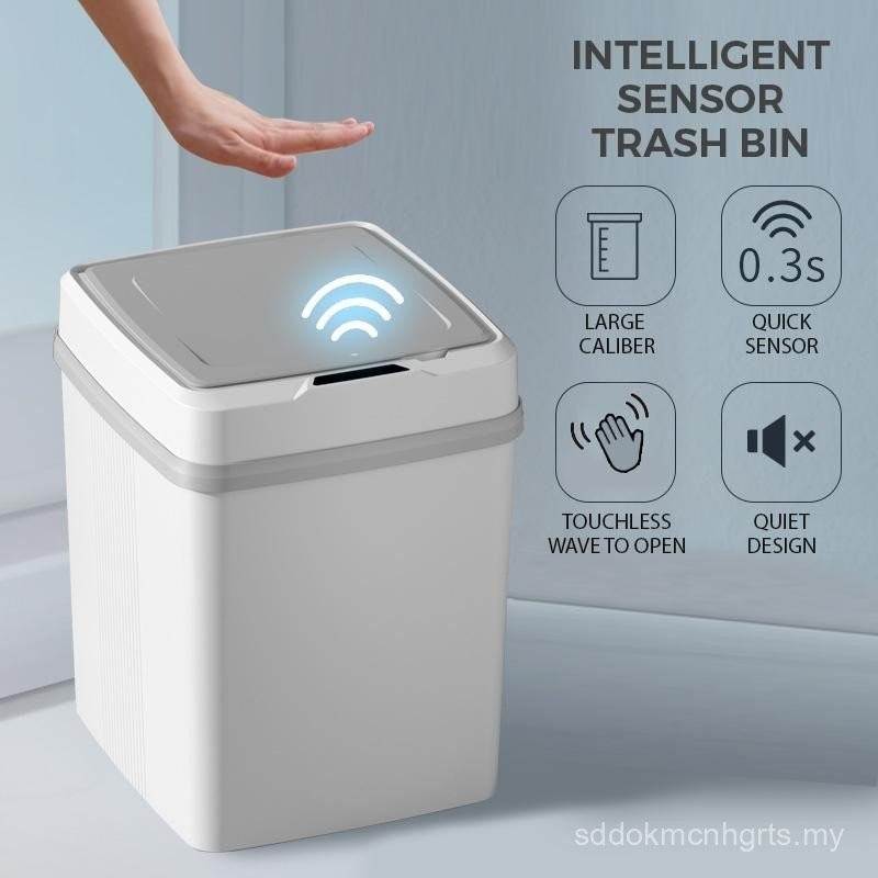 Takarushop Smart Auto Sensor Touchless Open Trash Bin Rubbish Dustbin ...