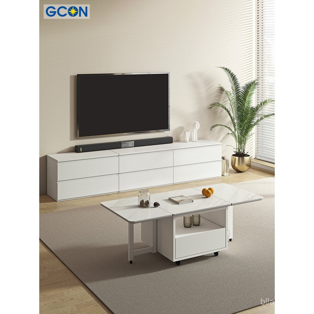 Zhiguang Mudah Kabinet TV Lantai Putih Moden Pangsapuri Kecil Sofa Meja ...