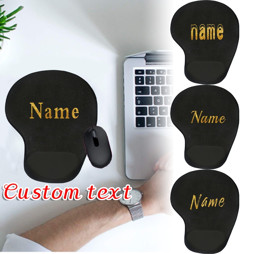 Custom text💥ized Name Selection black Elliptical Wrist Rest Mouse Pad ...