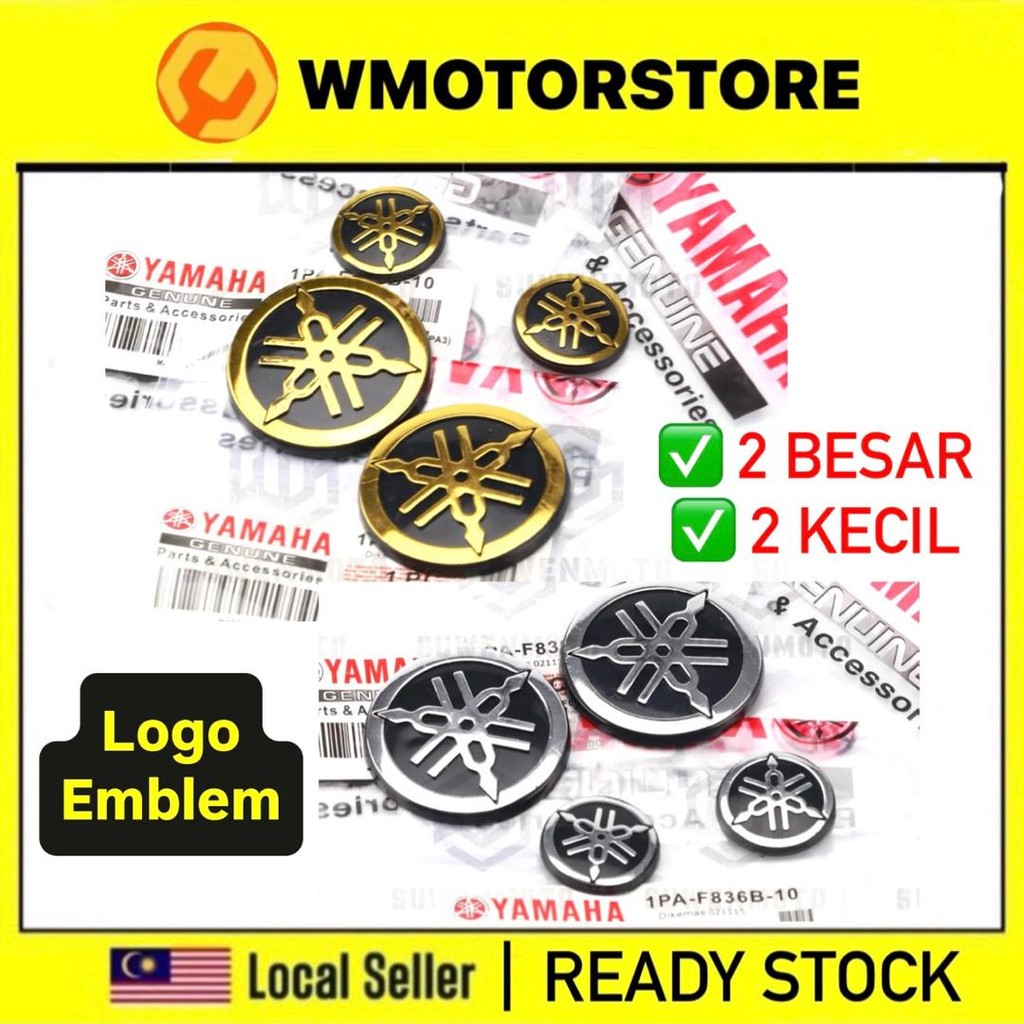 ( 2 BESAR 2 KECIL ) 1 SET STICKER LOGO YAMAHA EMBLEM Y15ZR Y15 LC135 ...