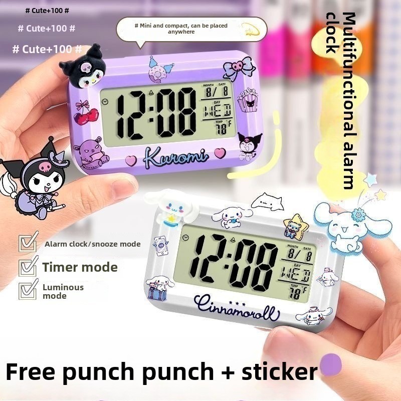 Cartoon Crayon Shin-chan Kuromi Capybara Digital Alarm Clock Mini ...