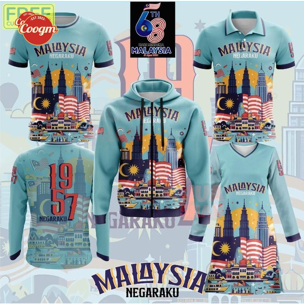 1957 Merdeka Clothes 2025 68th Malaysia Tshirt Men Shirt Short Sleeve ...