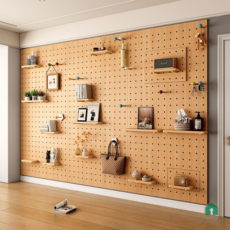 Customizable Solid Wood Pegboard Board Wall Shelf Display Board Rack ...