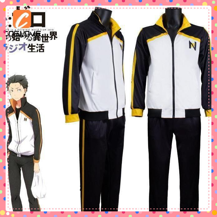 RE ZERO Natsuki Subaru Cosplay Clothing Full Set Costume Sportswear ...