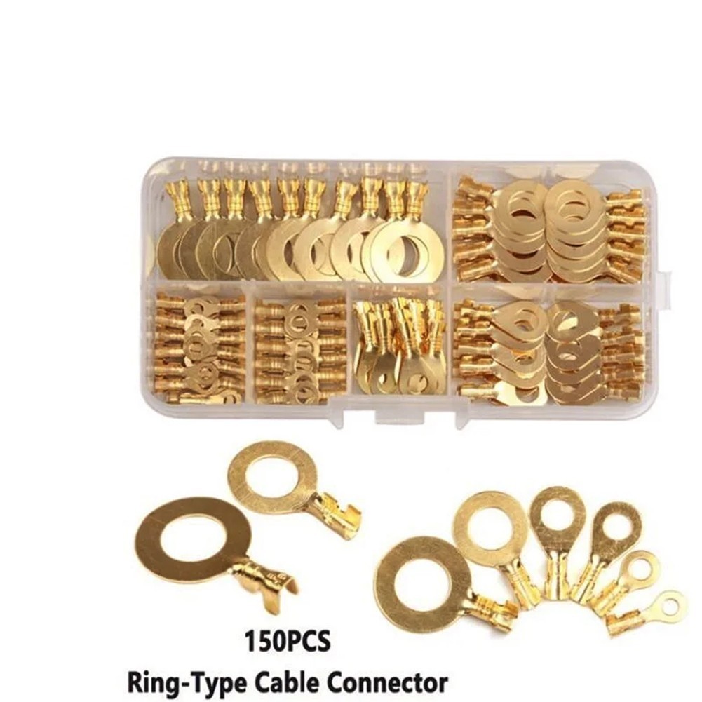 [HOT] 150PCS ring cable lug ring eye terminal M3-10 bare terminal ...