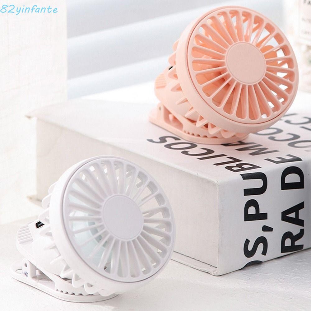 YINFANTE Clip on Mini Fan, Handsfree Adjustable Portable Solar Fan ...