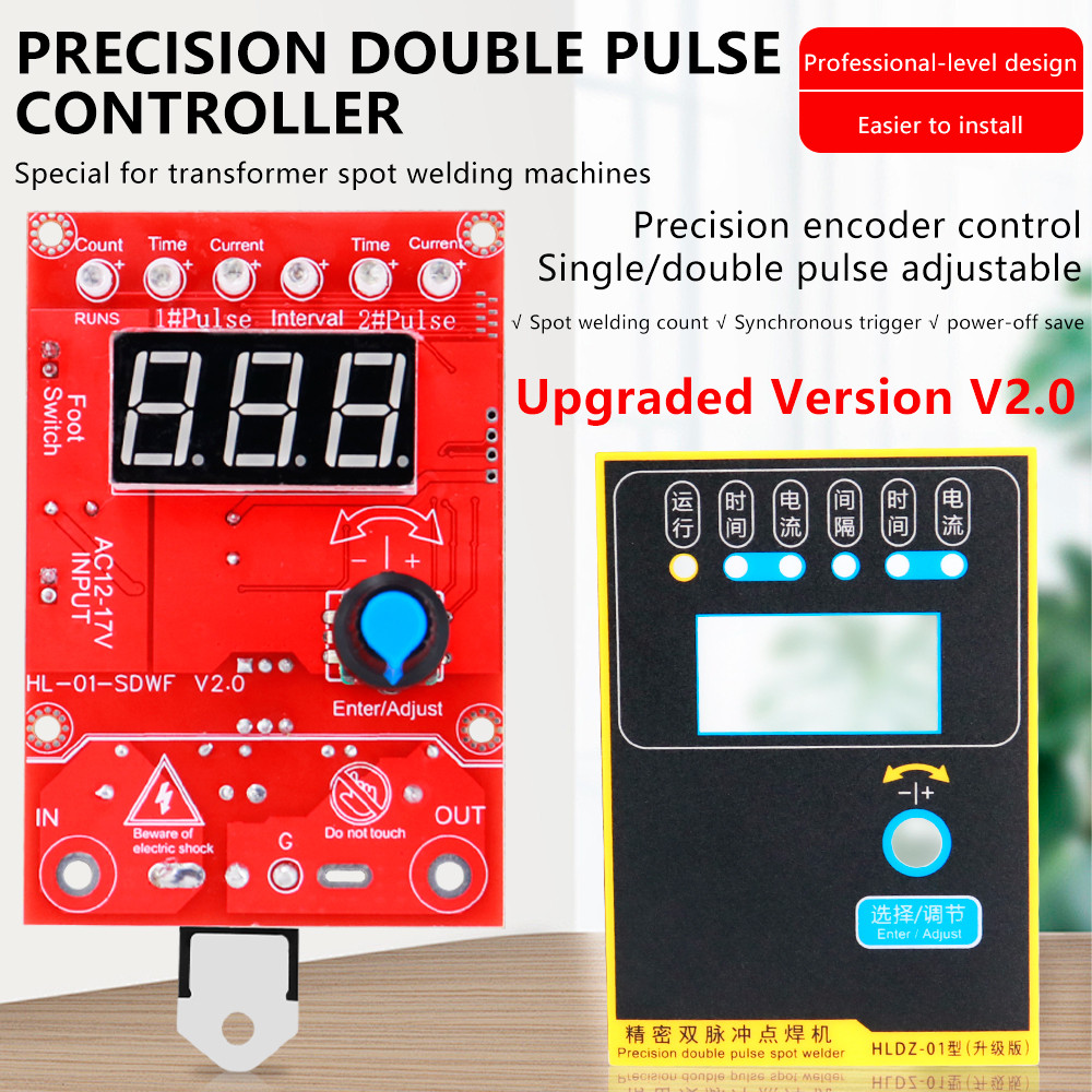 41A Double Pulse Spot Welding Control Board Time and Current Adjustable ...