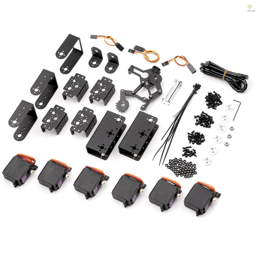 6DOF Metal Claw Robotic Arm with Servos DIY Kit Mechanical Arm Robot ...