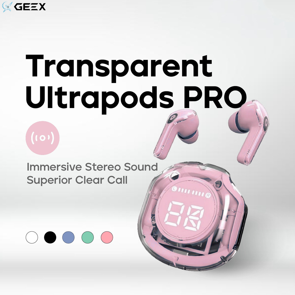 【Fast Shipping】Transparent Ultrapods PRO TWS bluetooth Earbuds Wireless ...