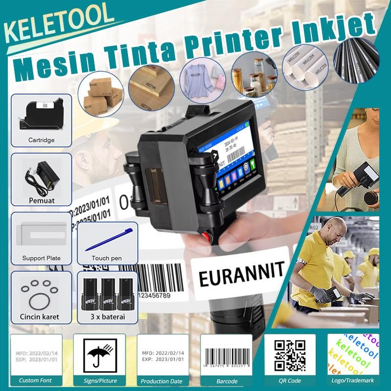 Handheld inkjet printer flat printing of glass paper wood cloth plastic ...