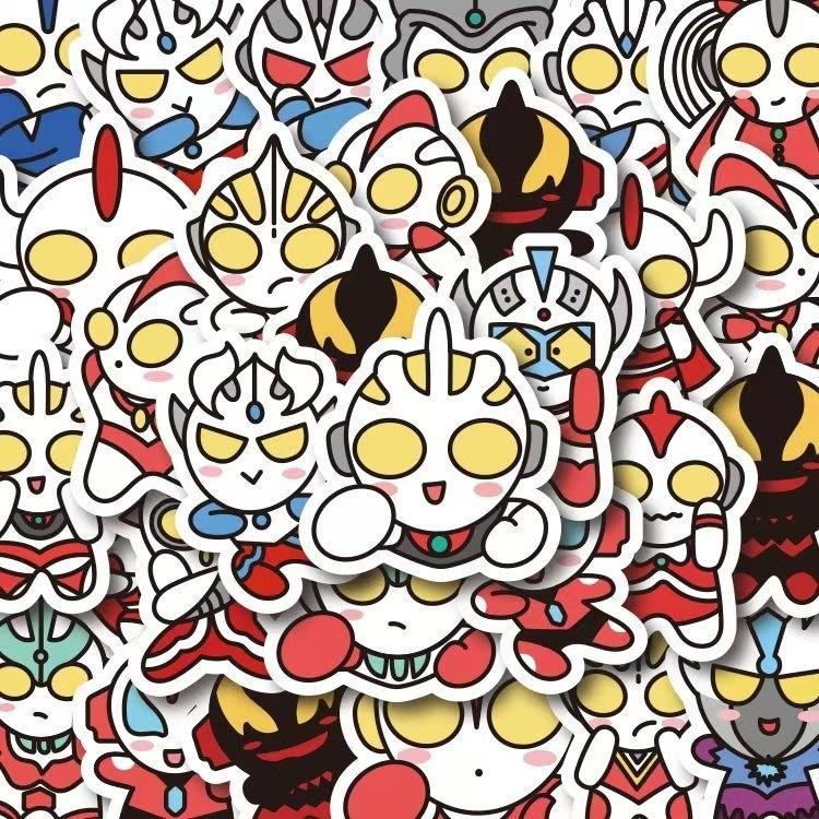 100 Q-version Ultraman stickers, complete set of Japanese high-value ...