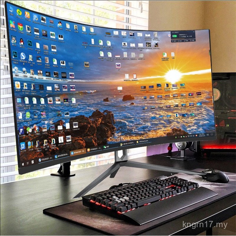 Monitor 32-inci 27-inci HD Melengkung 2K 144 Desktop 24 LCD 240Hz Tanpa ...