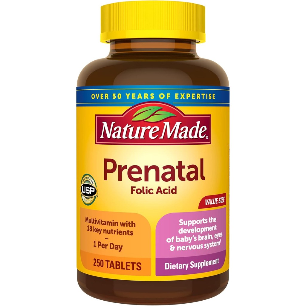 Nature Made Prenatal Multivitamin with Folic Acid, Prenatal Vitamin and ...