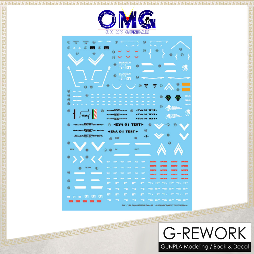 G-Rework RG Evangelion 01 EVA Water Decal CD-RG-E1 G Rework EVA-01 ...