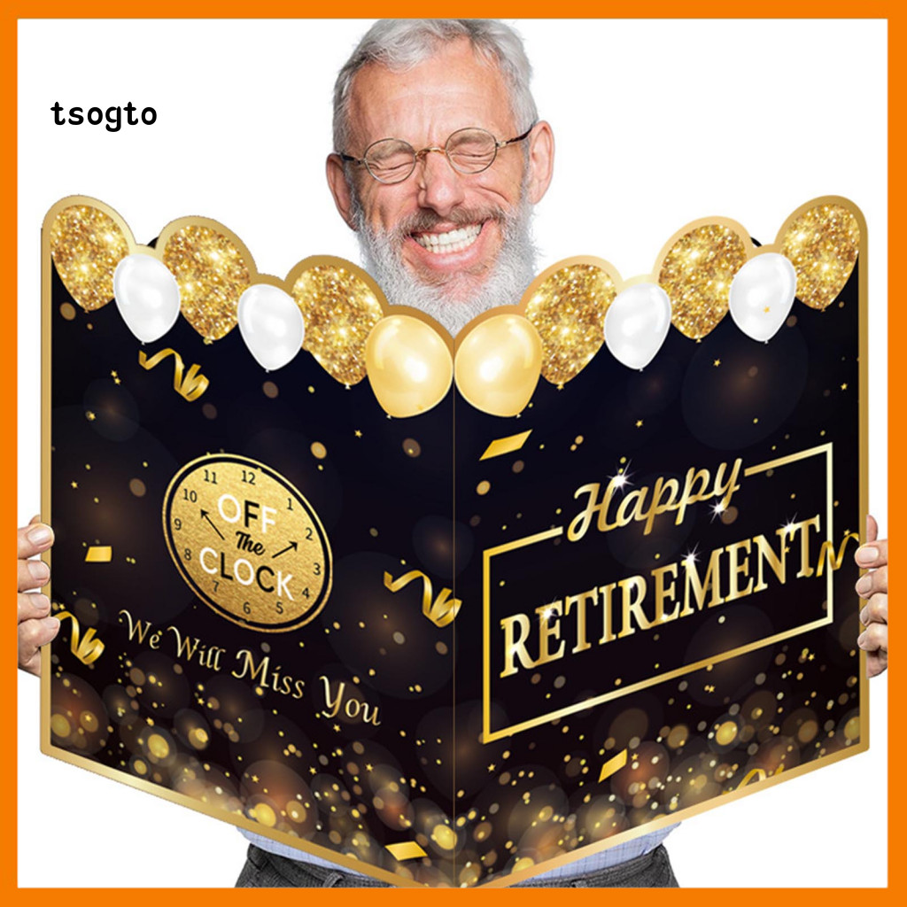 [TS] Giant Retirement Card Retirement Photo Prop Sparkling Happy ...