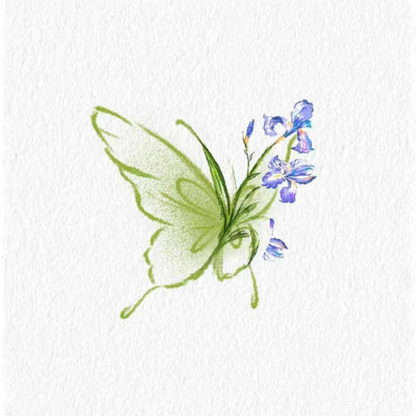 tattoo sticker waterproof tattoo sticker Iris rama-rama gaya nasional ...