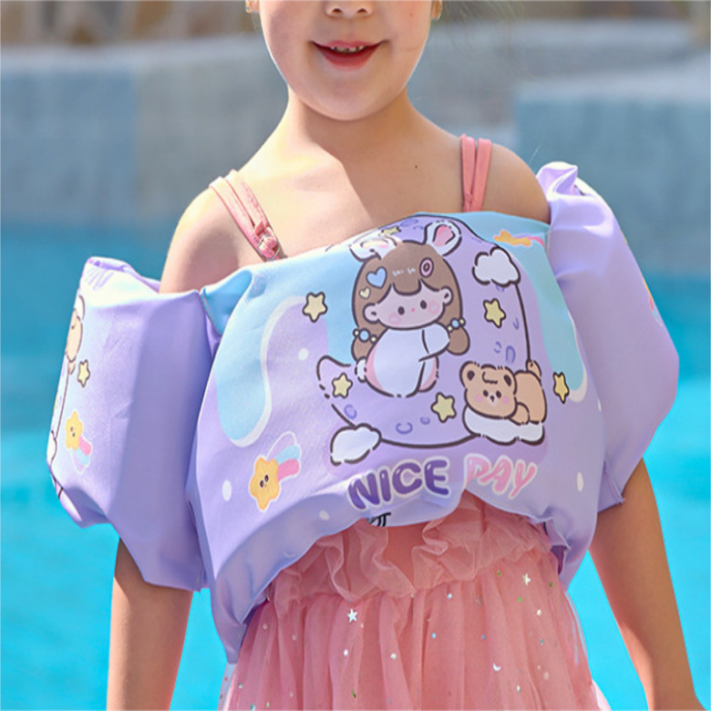 Foam Swim Vest for Kids with Cute Designs and Arm Floaters for Balanced ...