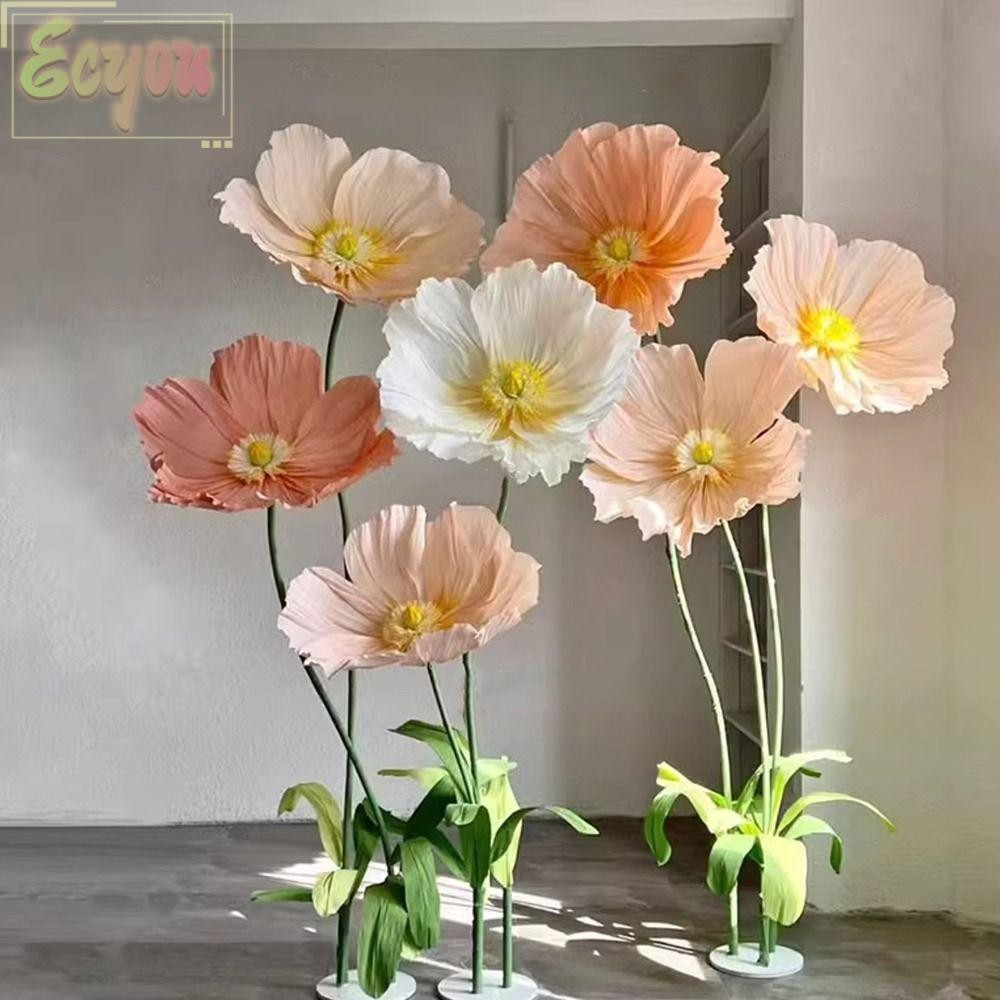 ECYOU Simulate Giant Flower, 60cm Paper Large Artificial Flower ...
