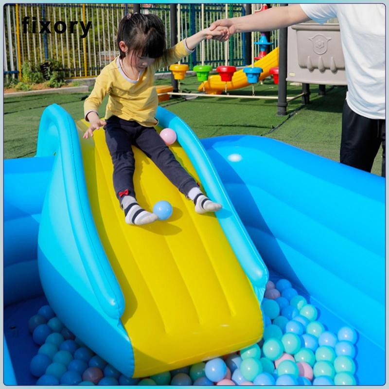 fixory Inflatable Pool Slide Water Park Strong widening Steps Folding ...