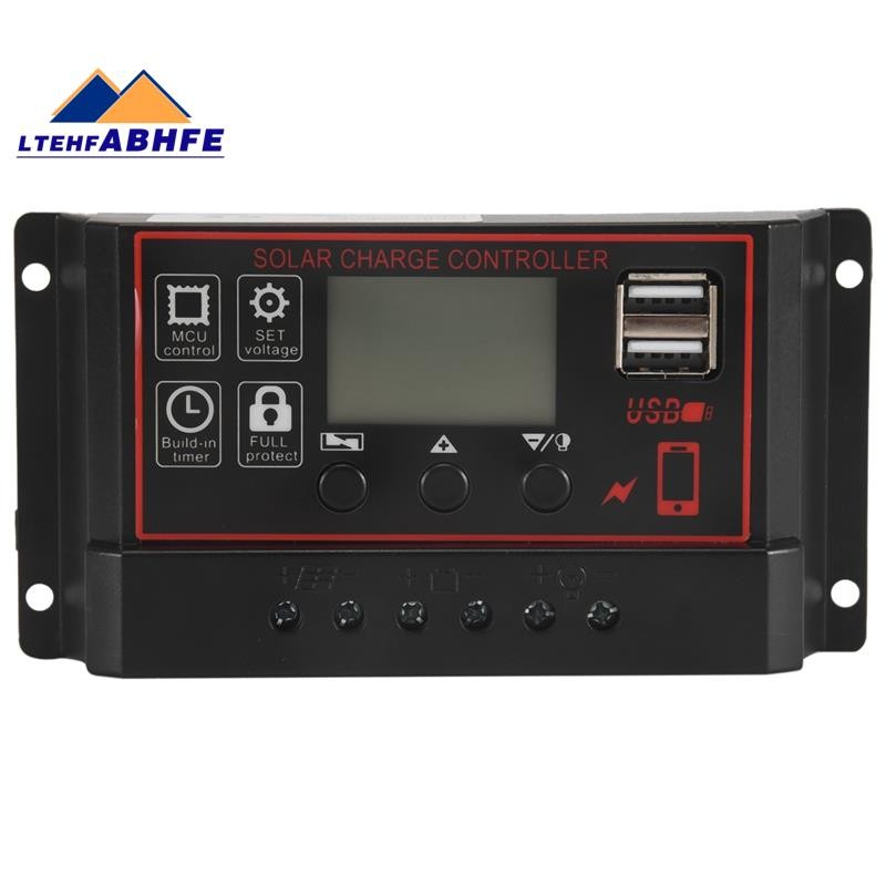 100A Solar Charge Controller Solar Panel Controller 12V 24V LCD Display ...