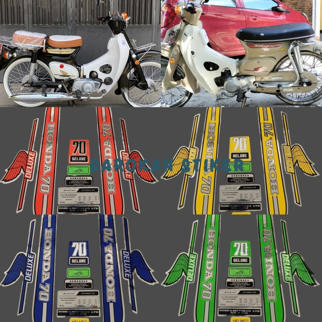 Honda C70 C 70 bekjul 70 1970 sticker Striping, standard quality body ...