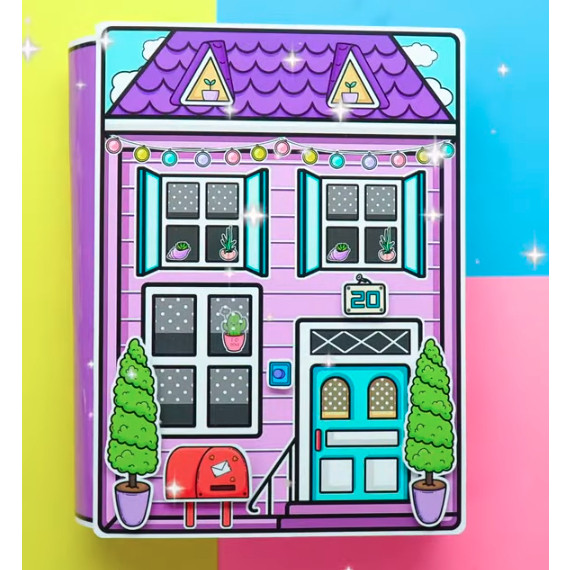 Toca Life World Quiet Book Toca Boca purple and blue house dress up ...