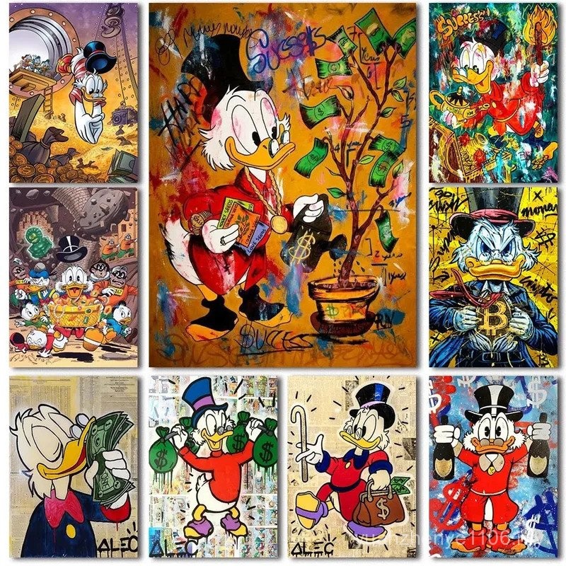 MINISO Disney Graffiti Donald Duck Wall Art Posters Pop Street Classic ...