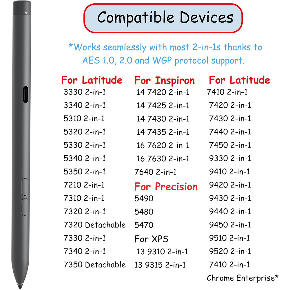 PN7522W Rechargeable Active Pen Laptop Pen 4096 Level Pressure ...