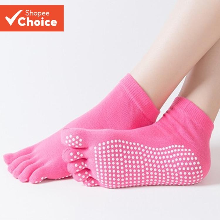 Women's Solid Color Five-Finger Yoga Socks – Split Toe Dance Floor ...