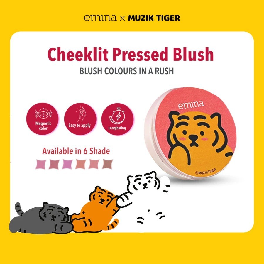 Emina Cheek Lit Pressed Blush 3.5 g - Solid Blush | Shopee Malaysia