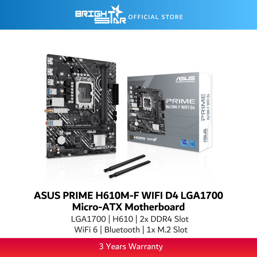 ASUS PRIME H610M-F WIFI D4 LGA 1700 Micro-ATX Motherboard | Shopee Malaysia