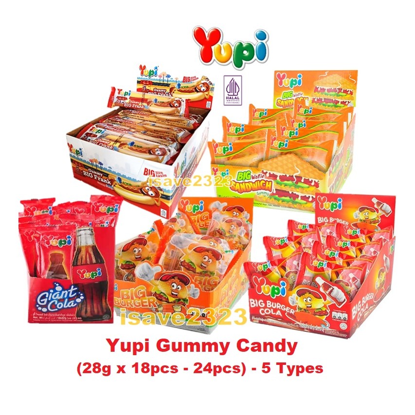 [HALAL] Yupi Big Gummy Candy (28g x 18 Packs - 24 Packs) - Frank ...