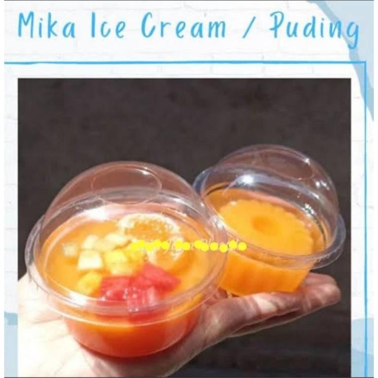 [100 Set] Mika Cup Ice Cream pudding Mini 6.5 Cm + lid / Mika pudding ...