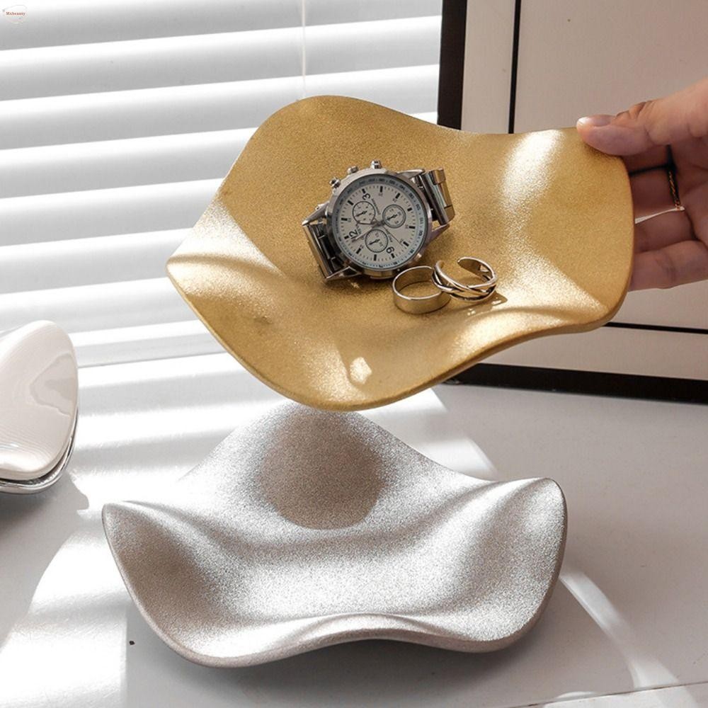 MXBEAUTY Jewelry Display Tray, Irregular Ceramic Storage Plate, Multi ...